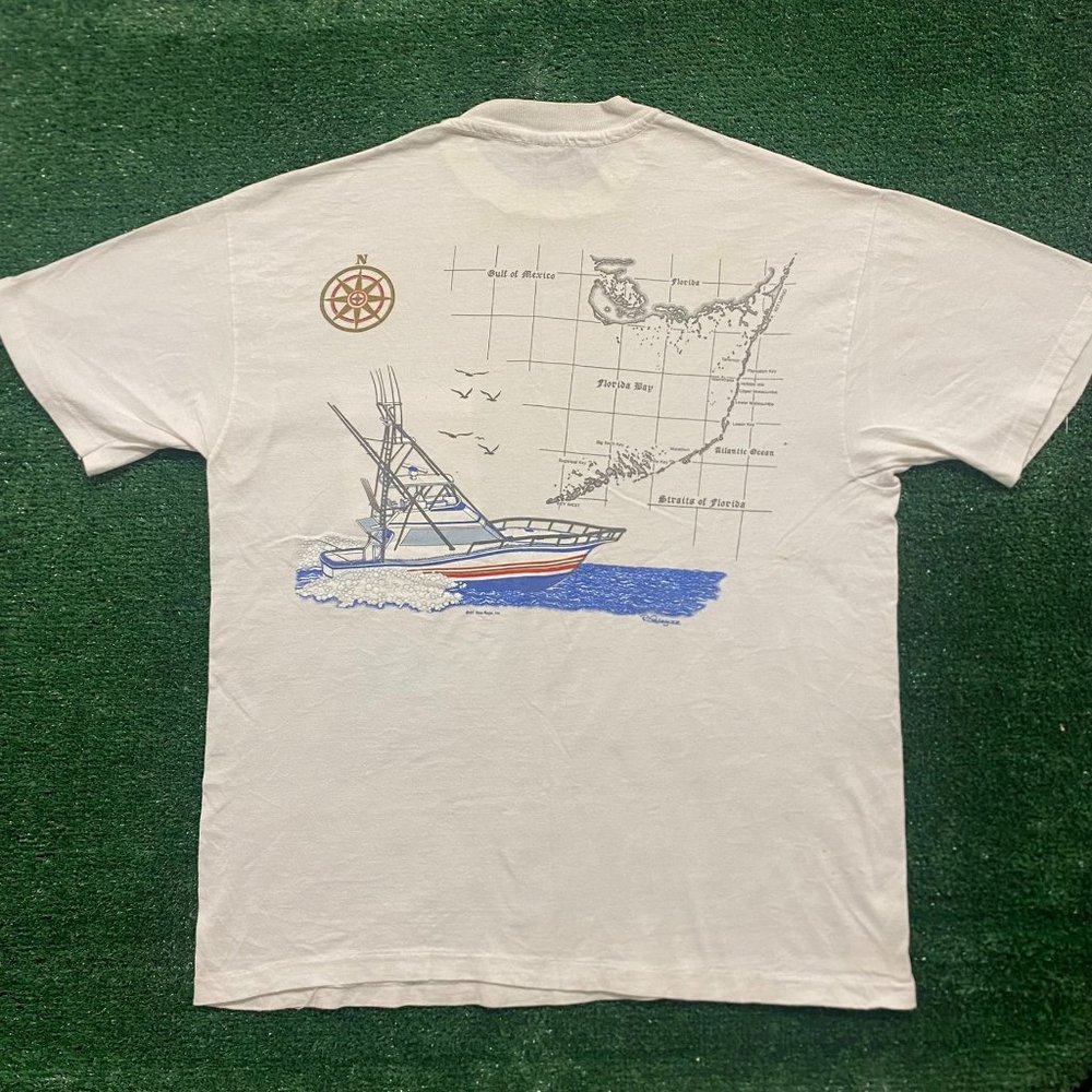 Vintage 90s Essential Florida Keys Map Single Stitch … - Gem